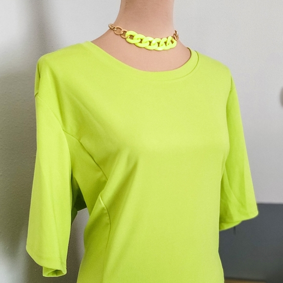 SHEIN | Tops | Neon Longline Split Tunic | Poshmark